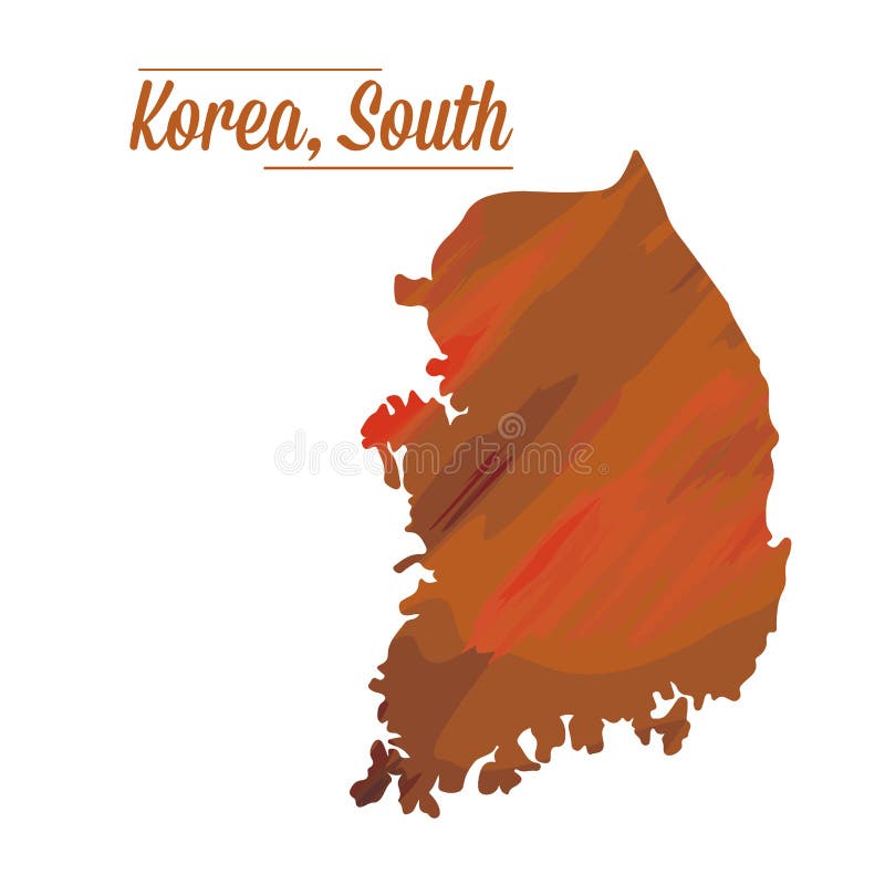 Mapa surcoreano aislado ilustración del vector. Ilustración de textura ...