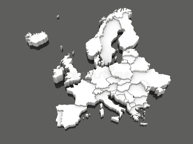 Mapa Tridimensional De Europa. Ilustração Stock - Ilustração de europa ...