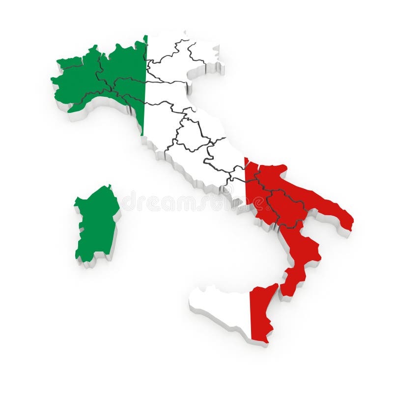 Mapa Tridimensional De Italia. Stock de ilustración - Ilustración de ...