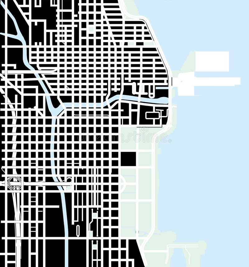 Mapa Da Cidade De Chicago, EUA Ilustração do Vetor - Ilustração de ...