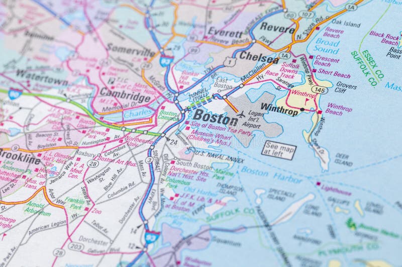 Mapa urbano de boston usa. stock de ilustración. Ilustración de vector ...