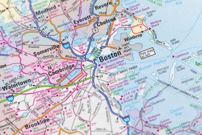 Mapa urbano de boston usa. stock de ilustración. Ilustración de calle ...