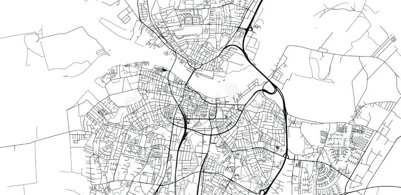 Mapa Urbano Vectorial Urbano De Aalborg Denmark Ilustración del Vector ...