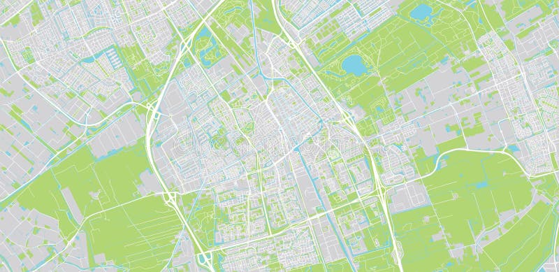 Mapa Urbano Vectorial De Delft En Los Países Bajos Stock de ilustración ...