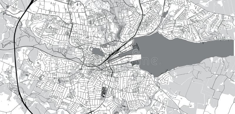 Mapa Urbano Vectorial De Kolding Denmark Ilustración del Vector ...