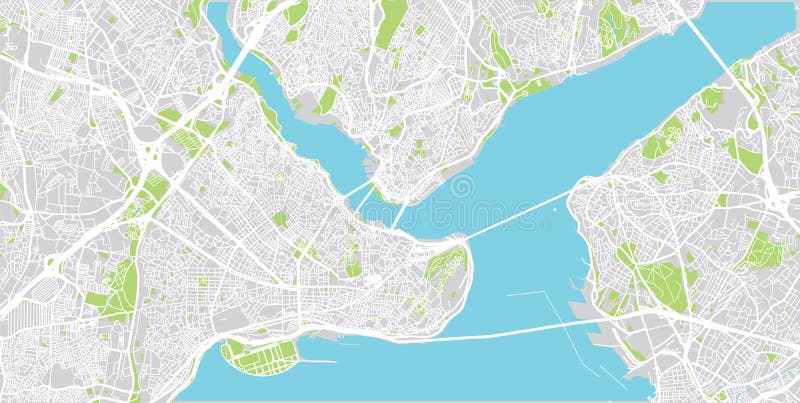 Mapa Urbano Vectorial De La Ciudad De Estambul Turkey Ilustración del ...