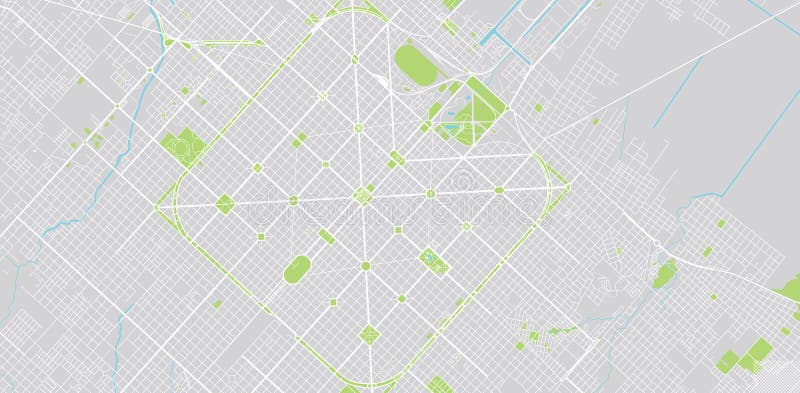 Mapa Urbano Vectorial De La Plata Argentina Ilustración del Vector ...
