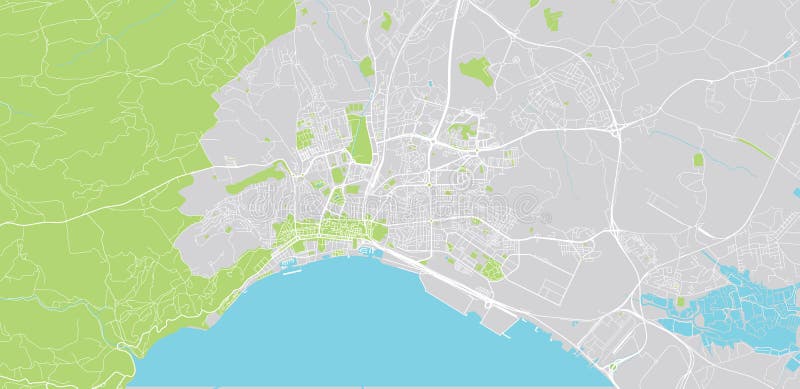 Mapa Urbano Vectorial Urbano De Setubal Portugal Ilustración del Vector ...