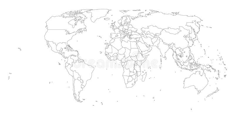 Mapa de mundo em branco ilustração do vetor. Ilustração de global ...