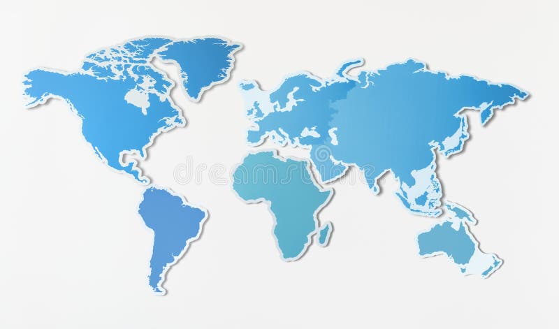 Mapa vazio livre do mundo ilustração stock. Ilustração de continente ...