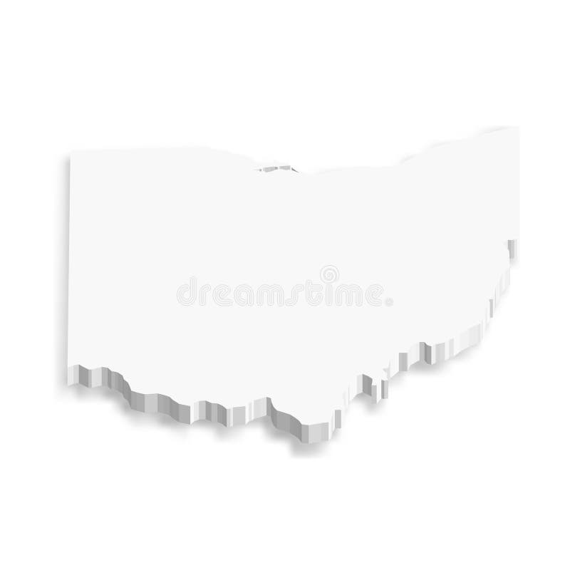 Mapa Vectorial 3d Del Estado De Ohio Us Ilustración del Vector ...