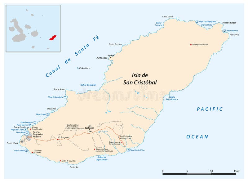 Mapa Vectorial De La Isla Ecuatoriana De Las Islas De San Cristobal ...