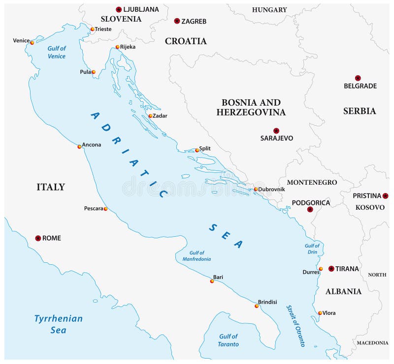 Mapa Del Mar Rojo Con Sus Países Vecinos Stock de ilustración ...