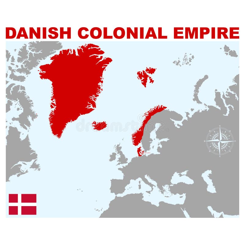 Mapa Vectorial Del Imperio Colonial Danés Ilustración del Vector ...