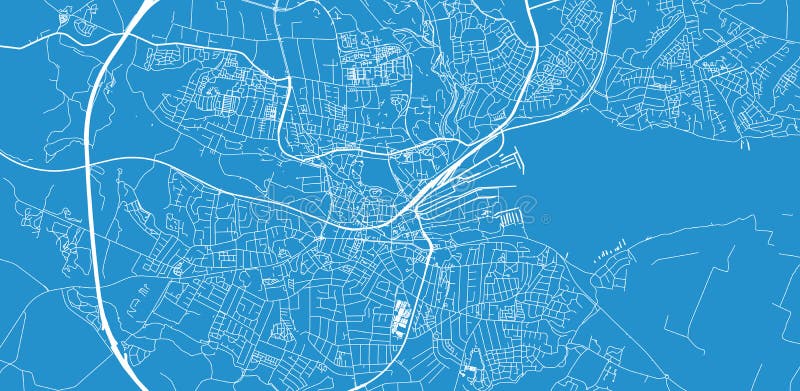 Mapa Vectorial Urbano De Kolding Dinamarca Ilustración del Vector ...
