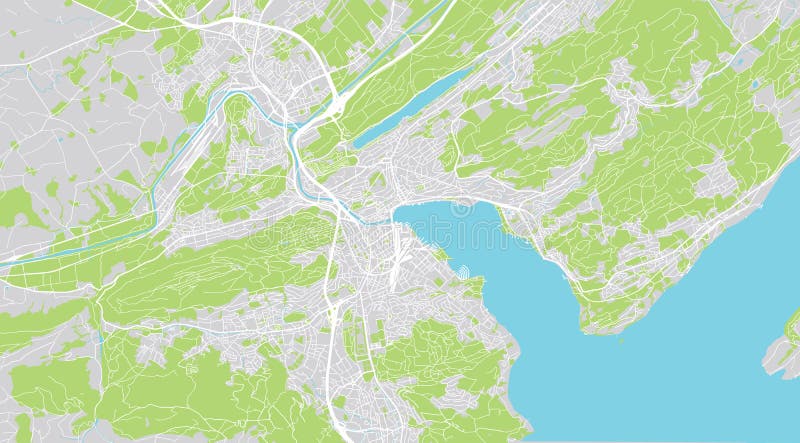 Mapa Vectorial Urbano De Lucerna Suiza Europa Ilustración del Vector ...