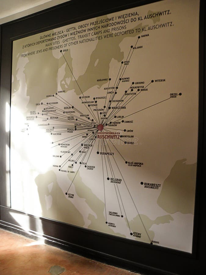 Mapa W Auschwitz Koncentracyjnym Obozie Zdjęcie Stock Editorial - Obraz ...