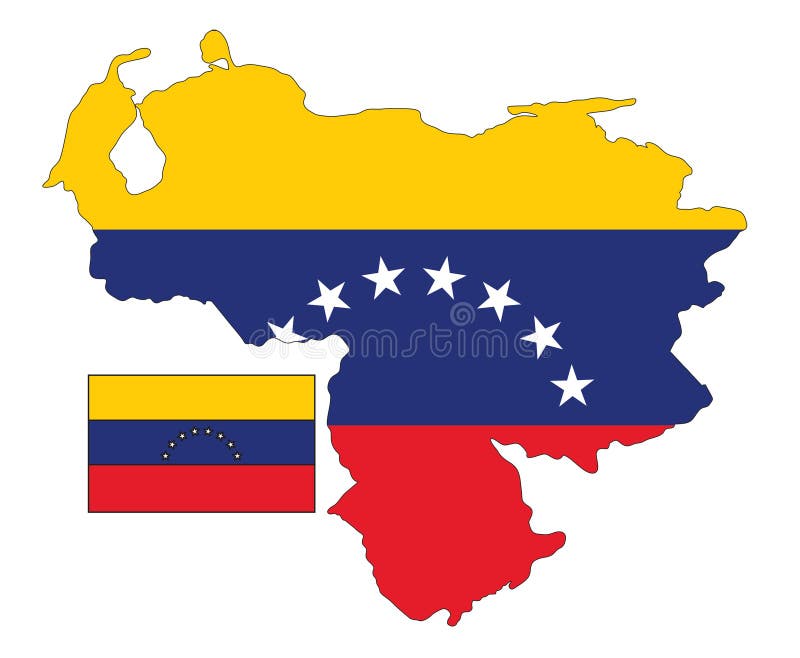 Mapa Y Bandera De Venezuela Ilustración del Vector - Ilustración de ...