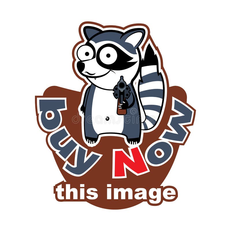 Mapache Con Un Arma En Su Mano Ilustración del Vector - Ilustración de ...