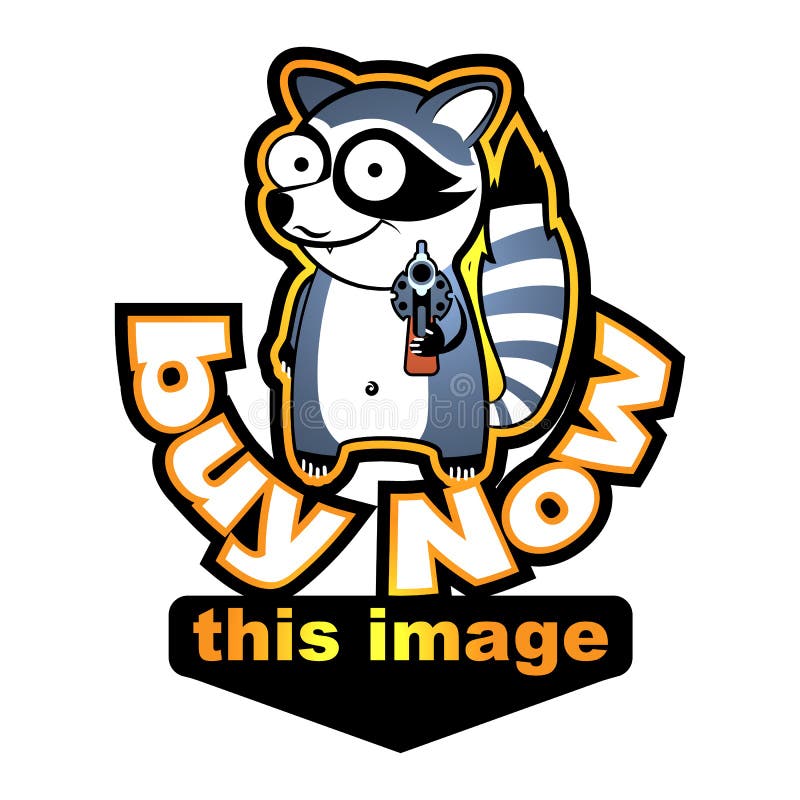 Mapache De La Historieta Con Un Arma Ilustración del Vector ...