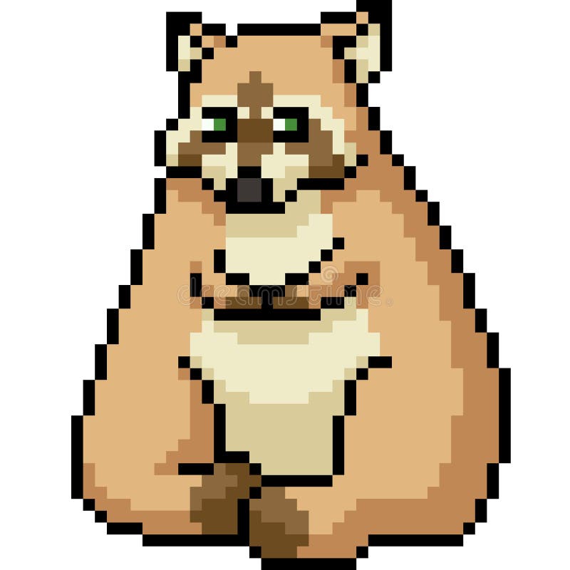 Mapache De La Grasa Del Arte Del Pixel Del Vector Ilustración del ...