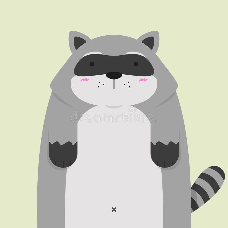Mapache gordo grande lindo ilustración del vector. Ilustración de fondo ...