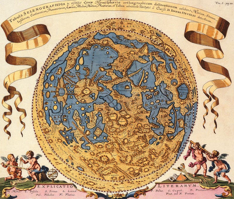 Mapas Antiguos Del Mundo Globejoanne Hevelc 1696 Imagen de archivo ...