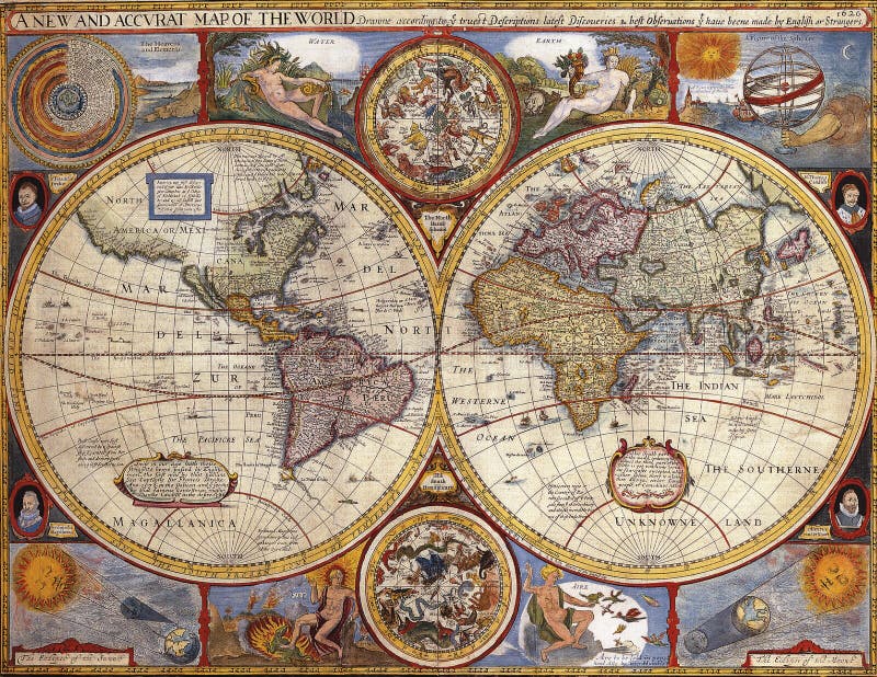 Mapas Antiguos Del Mundo Mapa Del Mundo John Speedc 1646 Fotografía ...