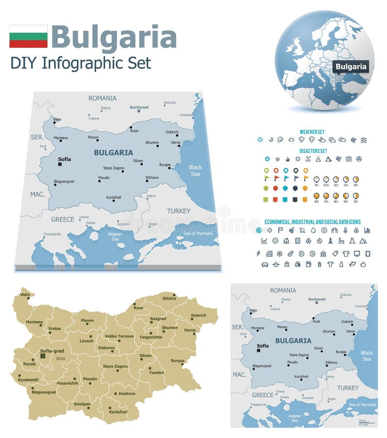 El Mapa Detallado De Bulgaria Con Las Regiones O Estados Y Ciudades ...
