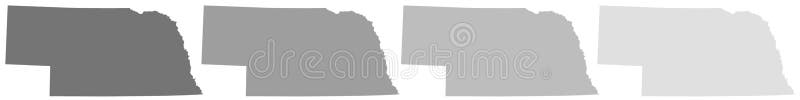 Mapas De Color Gris De Nebraska. Mapa De Nebraska Gris Stock de ...
