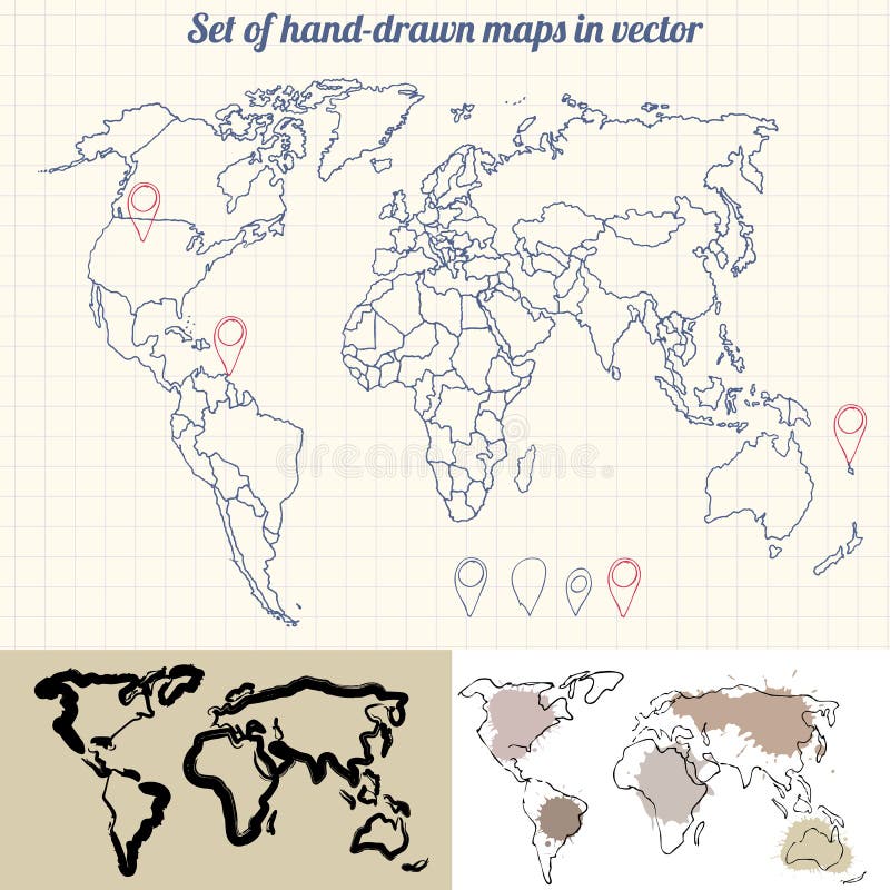 Mapas del vector ilustración del vector. Ilustración de cepillo - 37184077