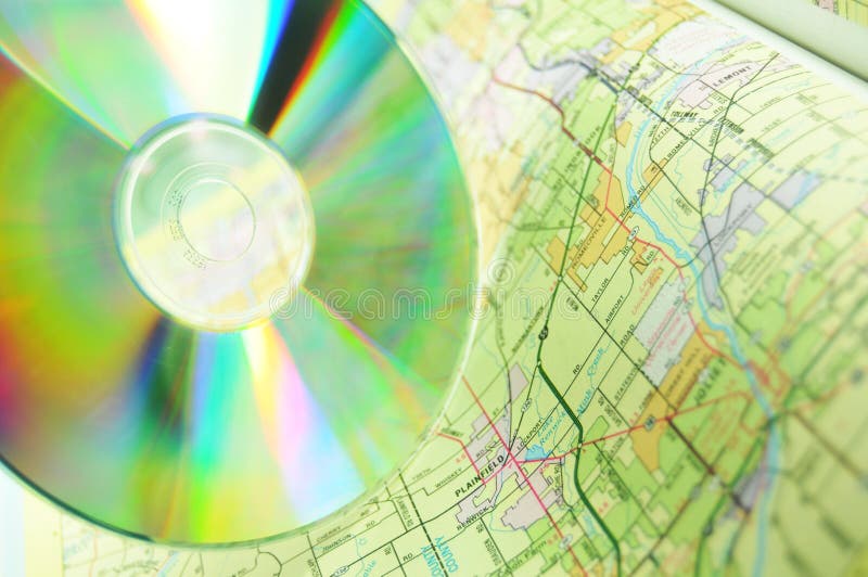 Mapas no CD foto de stock. Imagem de explorar, disco - 15159324