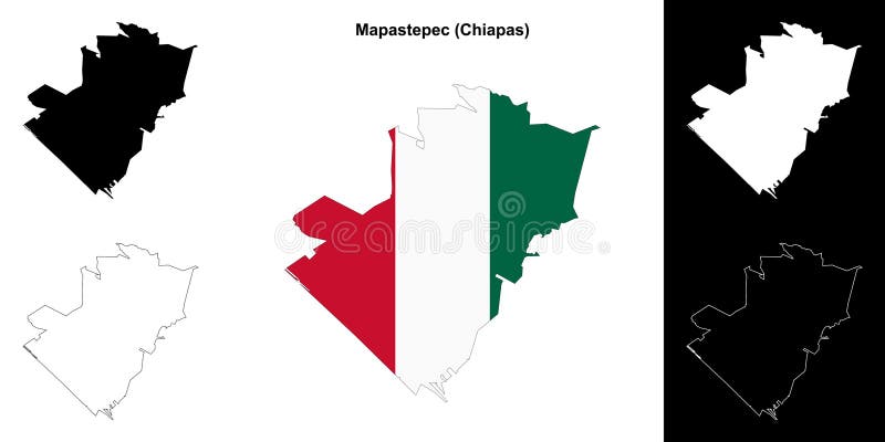 Mapastepec outline map stock vector. Illustration of vector - 375807229