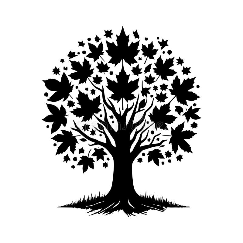 Acer tree art stock illustration. Illustration of outline - 342092973