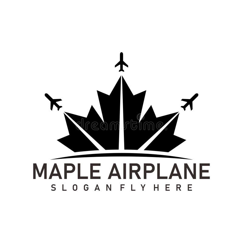 Maple Airplane Fly Logo Concept Design Vector Stock Vector ...