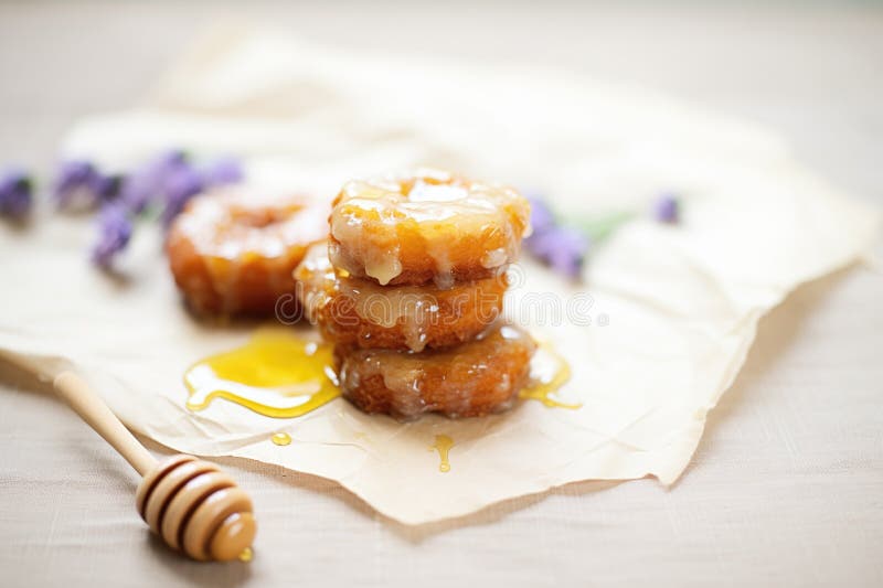 Maple Bar Donuts on Parchment Paper Stock Photo - Image of glaze, paper ...