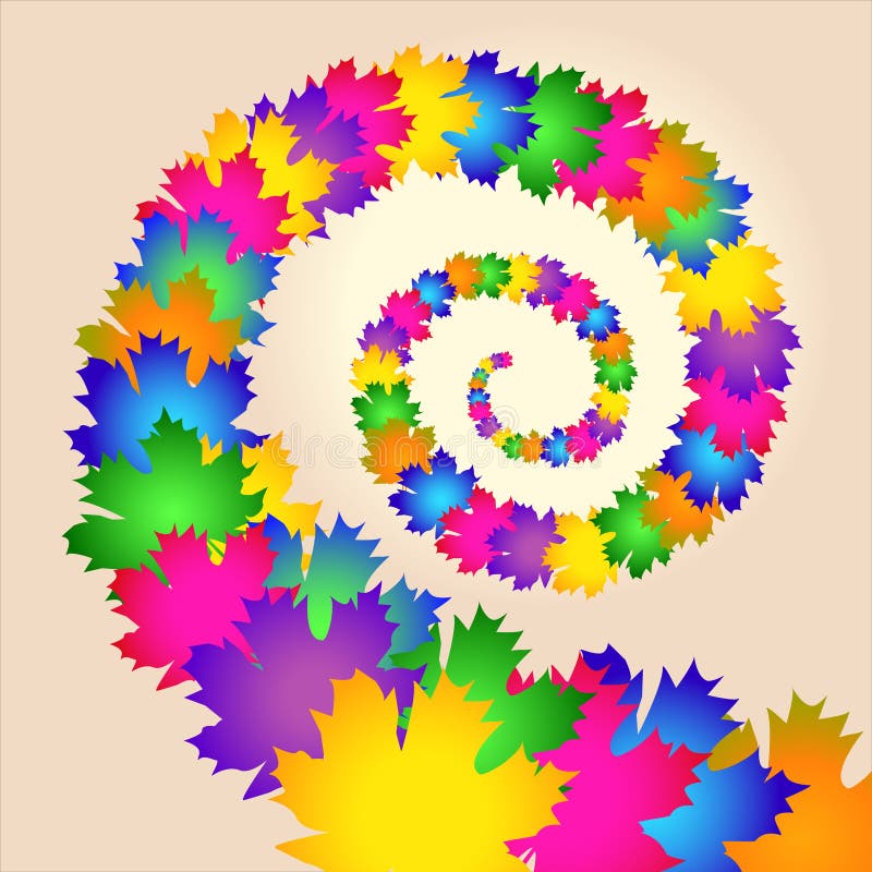 Maple Colorful Leaves Swirl Stock Vector - Illustration of abstract ...