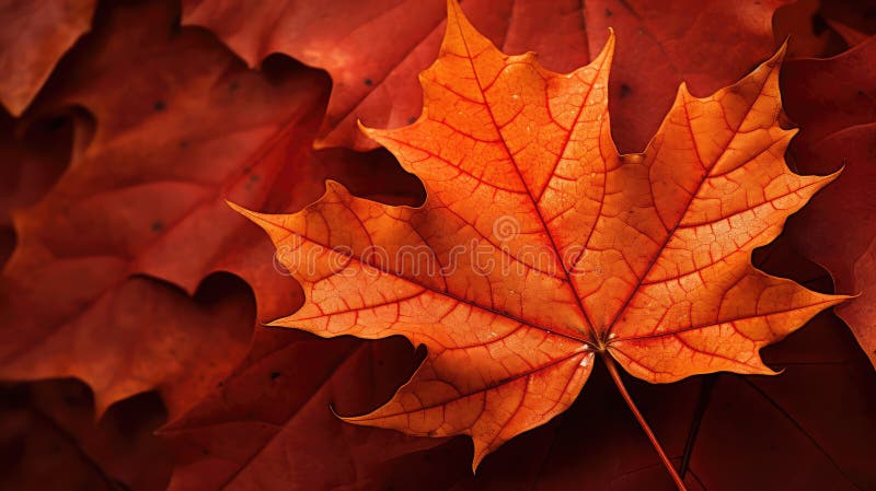 Maple fire leaf stock illustration. Illustration of backlit - 389119838