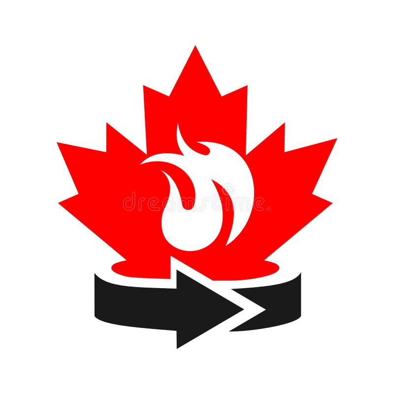 Maple Fire Logo Design. Canadian Fire Logo. Red Maple Leaf with Fire ...