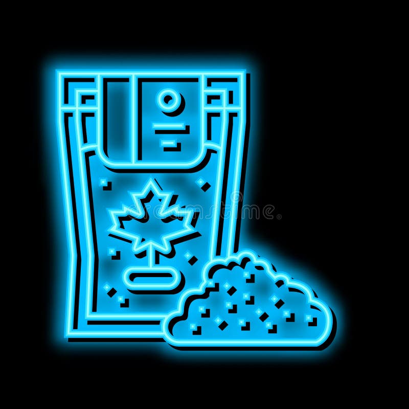 Maple Flakes Bag Packaging Neon Glow Icon Illustration Stock Vector ...