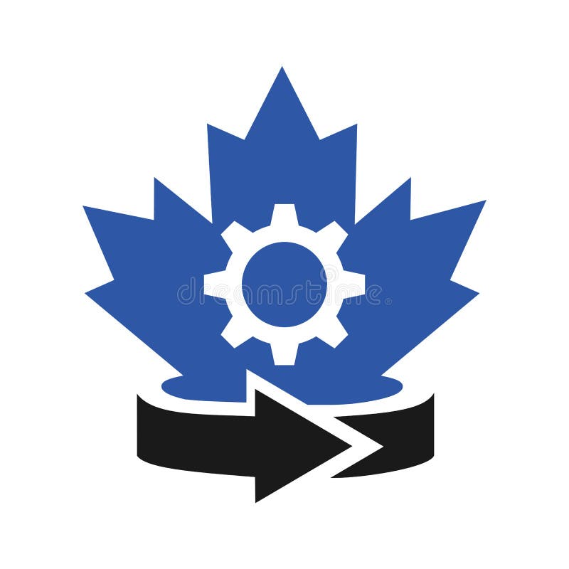 Maple Gear Logo Design. Canadian Gear Logo Stock Vector - Illustration ...
