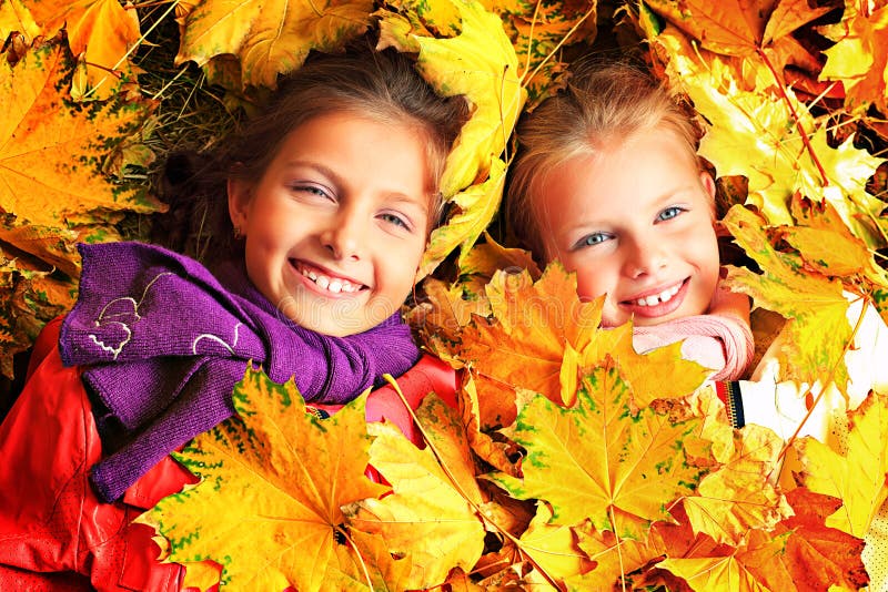 Maple girls stock image. Image of girls, leafage, children - 27786963