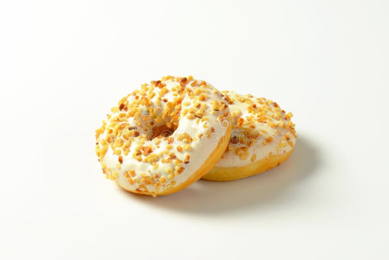 Maple-glazed Ring Donuts with Nuts Stock Photo - Image of cakes ...