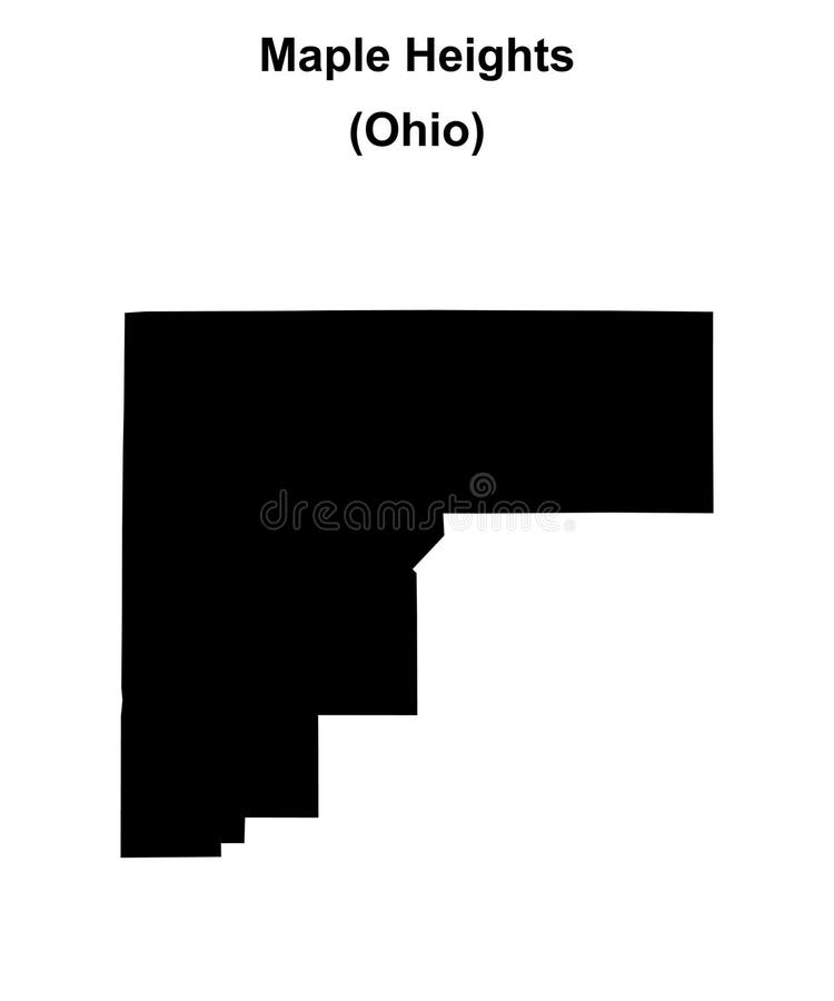 Maple Heights outline map stock vector. Illustration of maple - 357492657