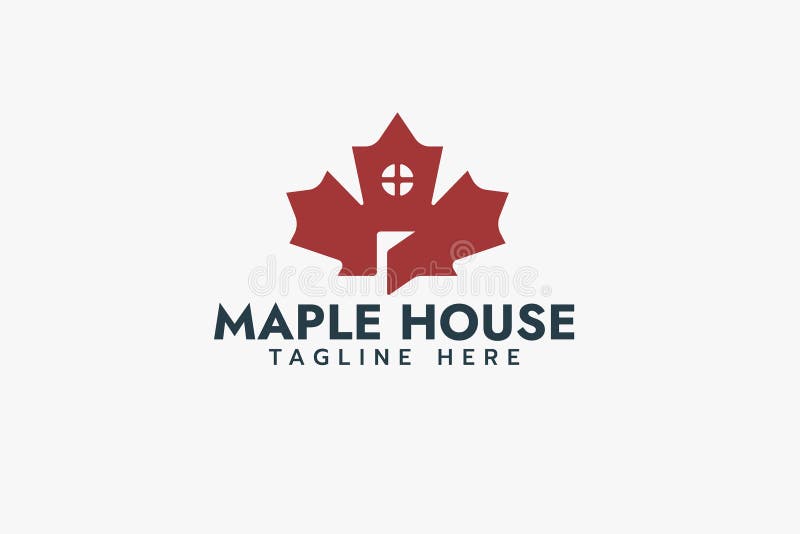 Maple House Logo with a Combination of a House Silhouette and a Maple ...