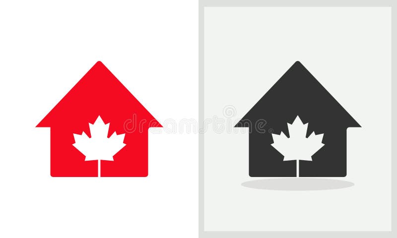 Maple House Logo Design. Home Logo with Maple Leaf Concept Vector Stock ...