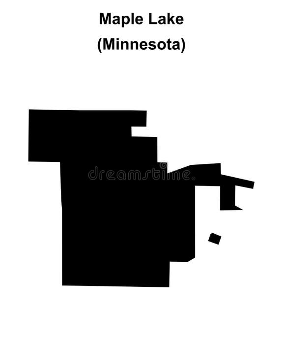 Maple Lake outline map stock vector. Illustration of atlas - 387422556