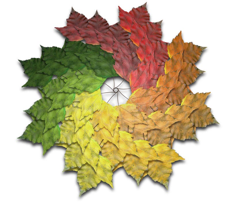 Maple Leaf Autumn Spiralling Spectrum Stock Illustration - Illustration ...