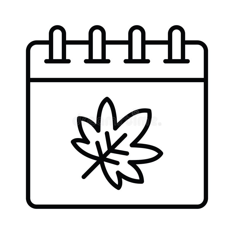 Maple Leaf on Calendar, Autumn Calendar Vector Design in Modern Style ...