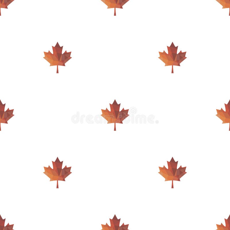Maple Leaf Canadian Seamless Pattern Abstract Polygonal Style Stock ...